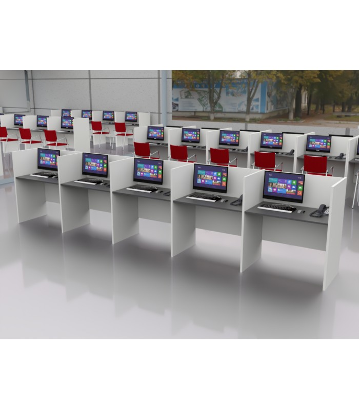 Call Center Box 5 puestos fabricado con tablero melaminado